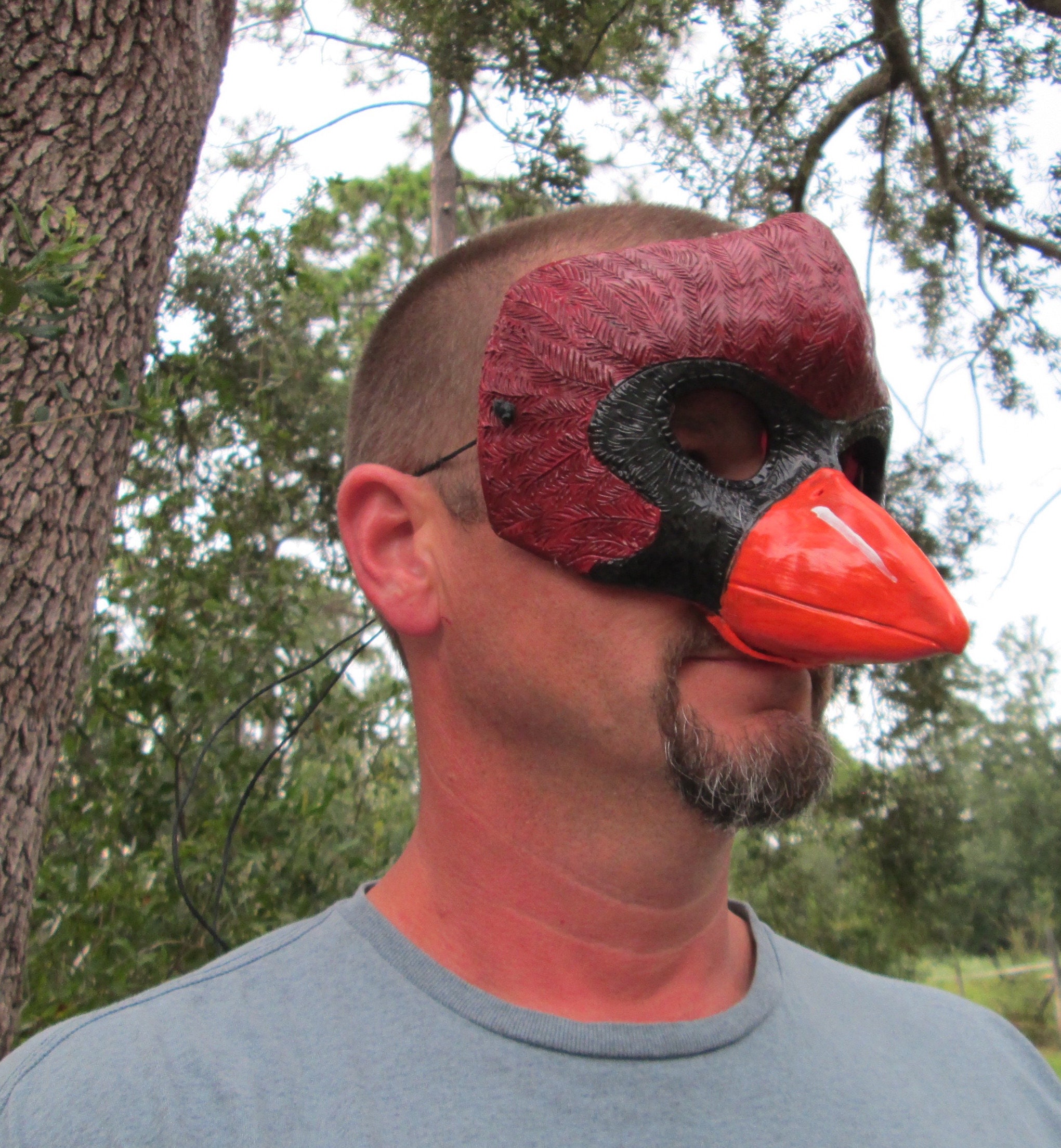 Redbird Cardinal mask Halloween mask red bird Cardinals | Etsy