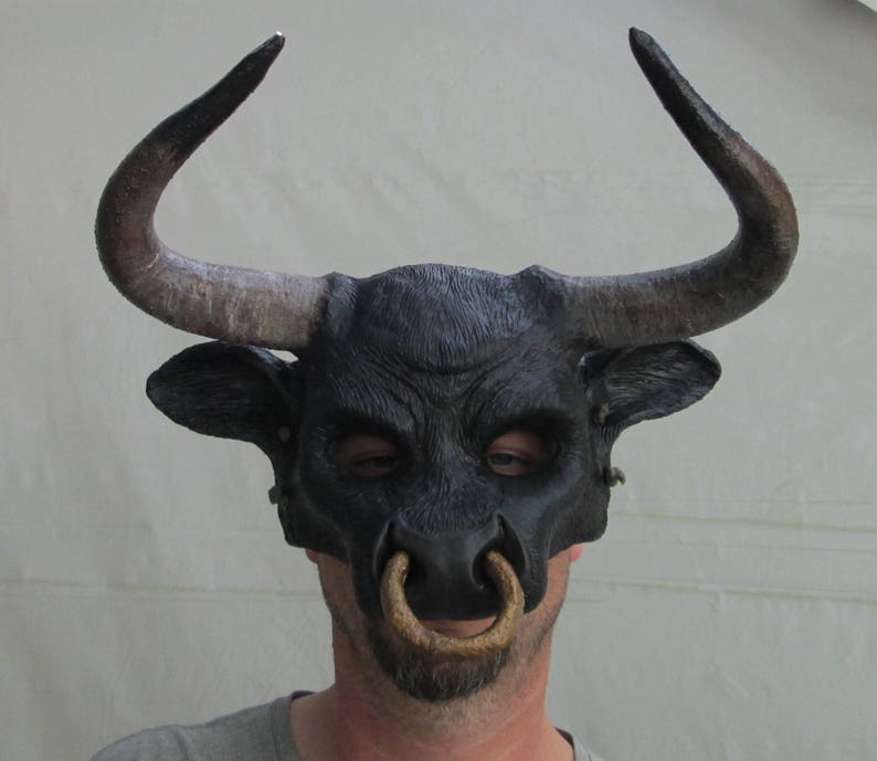 Minotaur Bull mask Mythological beast Taurus Black Bull | Etsy