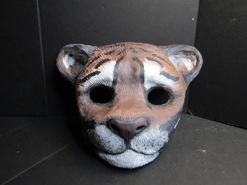 Hand Painted Tiger Cub Mask, Animal Spirit Masquerade Mask - Etsy