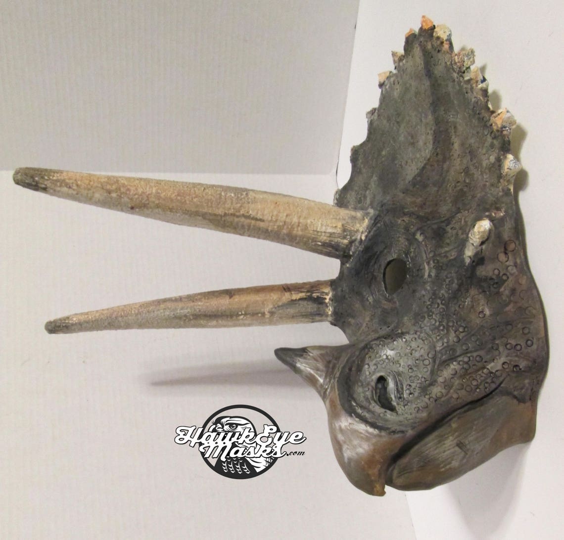 Triceratops Mask Dinosaur Mask Jurassic Park Realistic - Etsy
