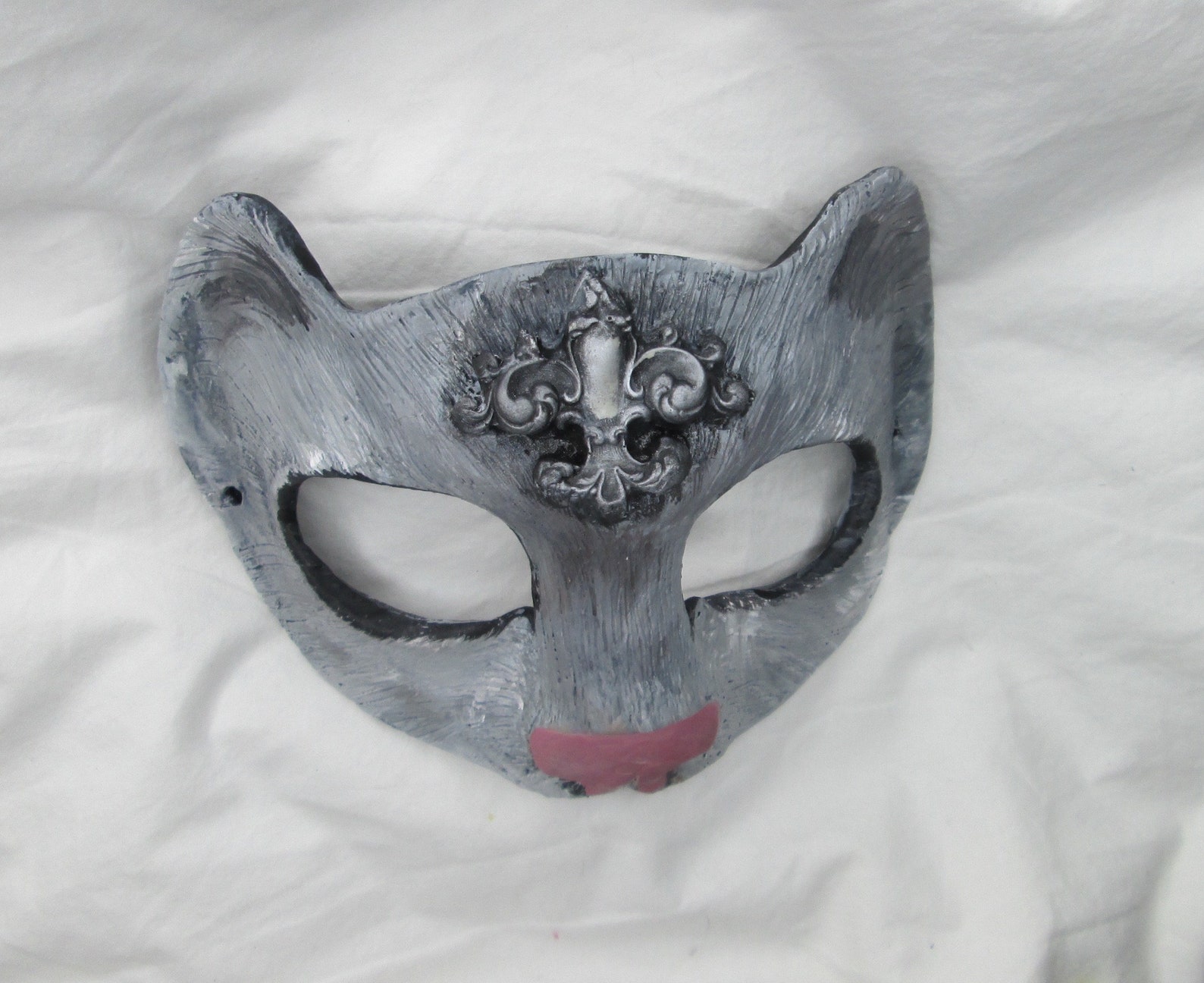 Silver mink mask Ferret animal mask hand painted pink | Etsy