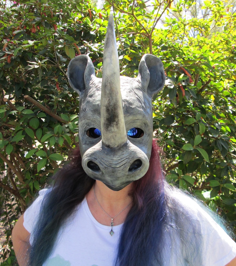 Handmade Rhino Mask, Animal Costume, Wildlife Art Rhinoceros - Etsy
