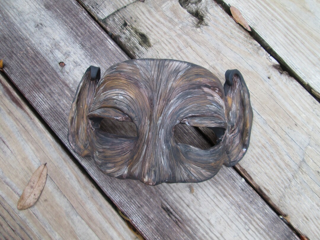 Tree Faerie Mask, Masquerade Mask, Forest Guardian, Fairy, Wooden Look ...
