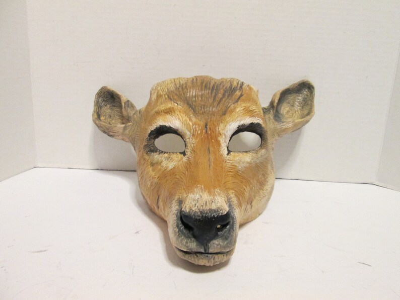 Costume Deer Mask Realistic Fallow Deer Animal Mask Faux | Etsy