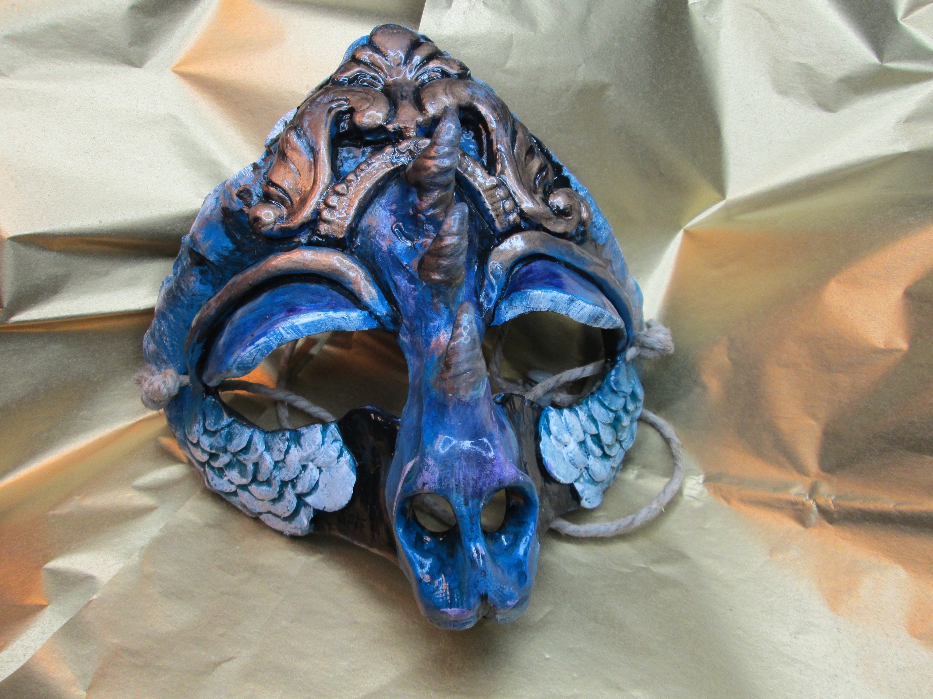 Horned Dragon mask masquerade ren faire mask Fantasy | Etsy