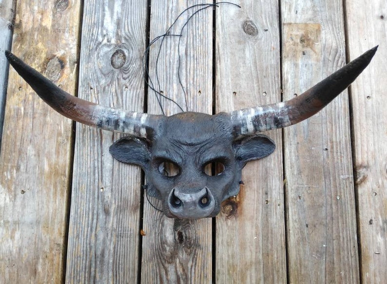 Minotaur Bull mask Mythological beast Taurus Black Bull | Etsy