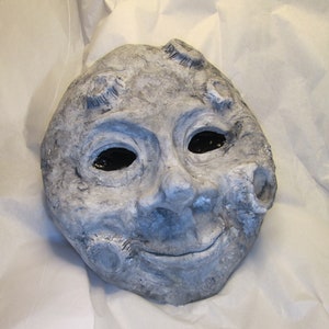 Moon Mask, Man in the Moon, Hand Painted Mask, Masquerade Mask, Jolly ...