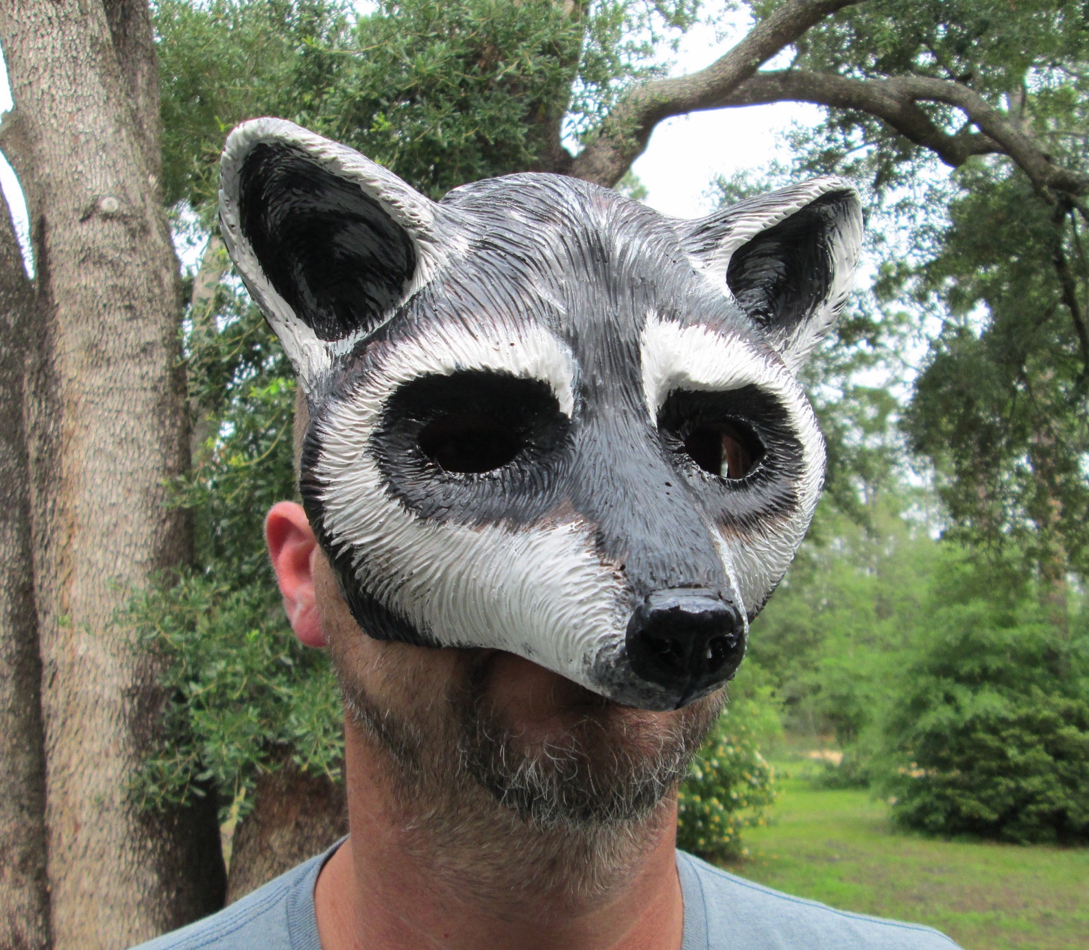 Raccoon, Mask, Animal Costume Mask, Hand Painted, Rocket, Masquerade ...