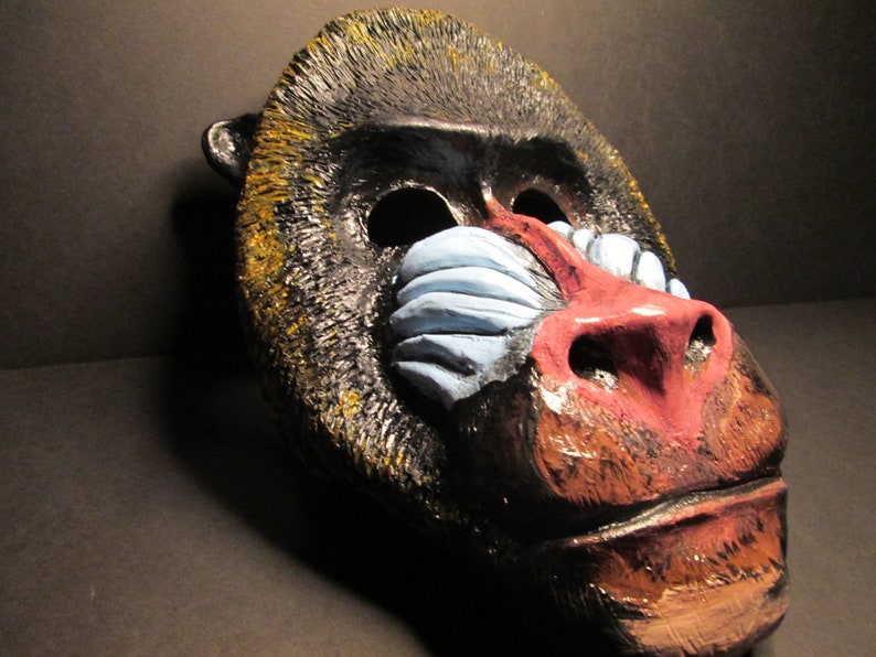 Mandrill mask Cercocebus mangabeys Primate mask Monkey | Etsy