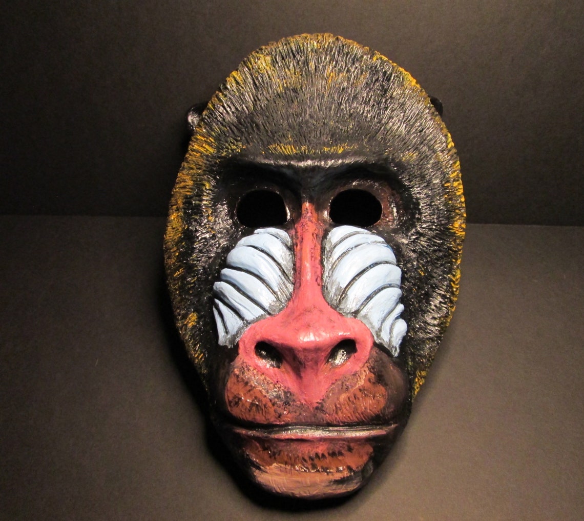 Mandrill Mask Cercocebus Mangabeys Primate Mask Monkey | Etsy