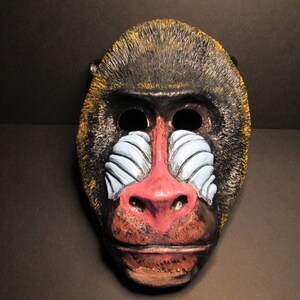 Hand-painted Mandrill Mask: Primate Costume - Etsy