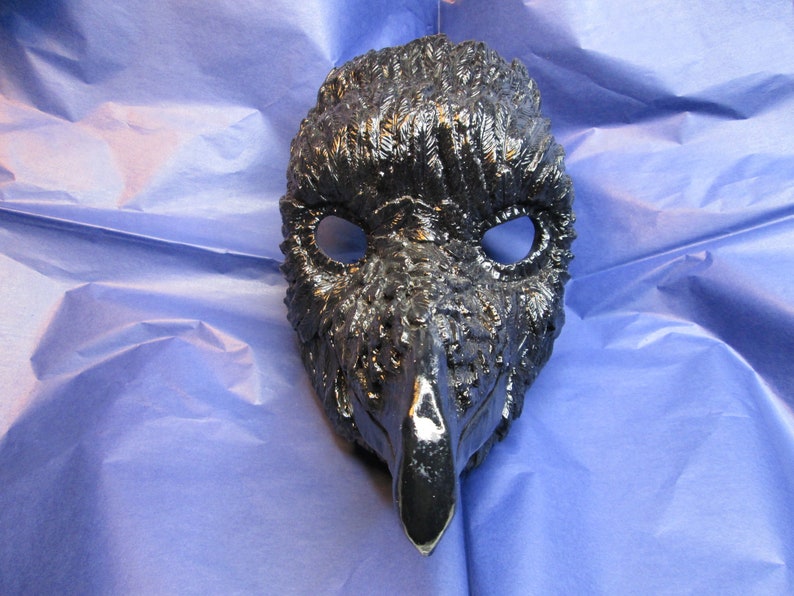 Raven Realistic Black Raven Mask Nevermore Poe Black | Etsy