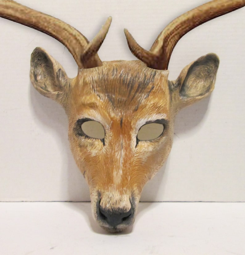 Costume Deer Mask Realistic Fallow Deer Animal Mask Faux | Etsy