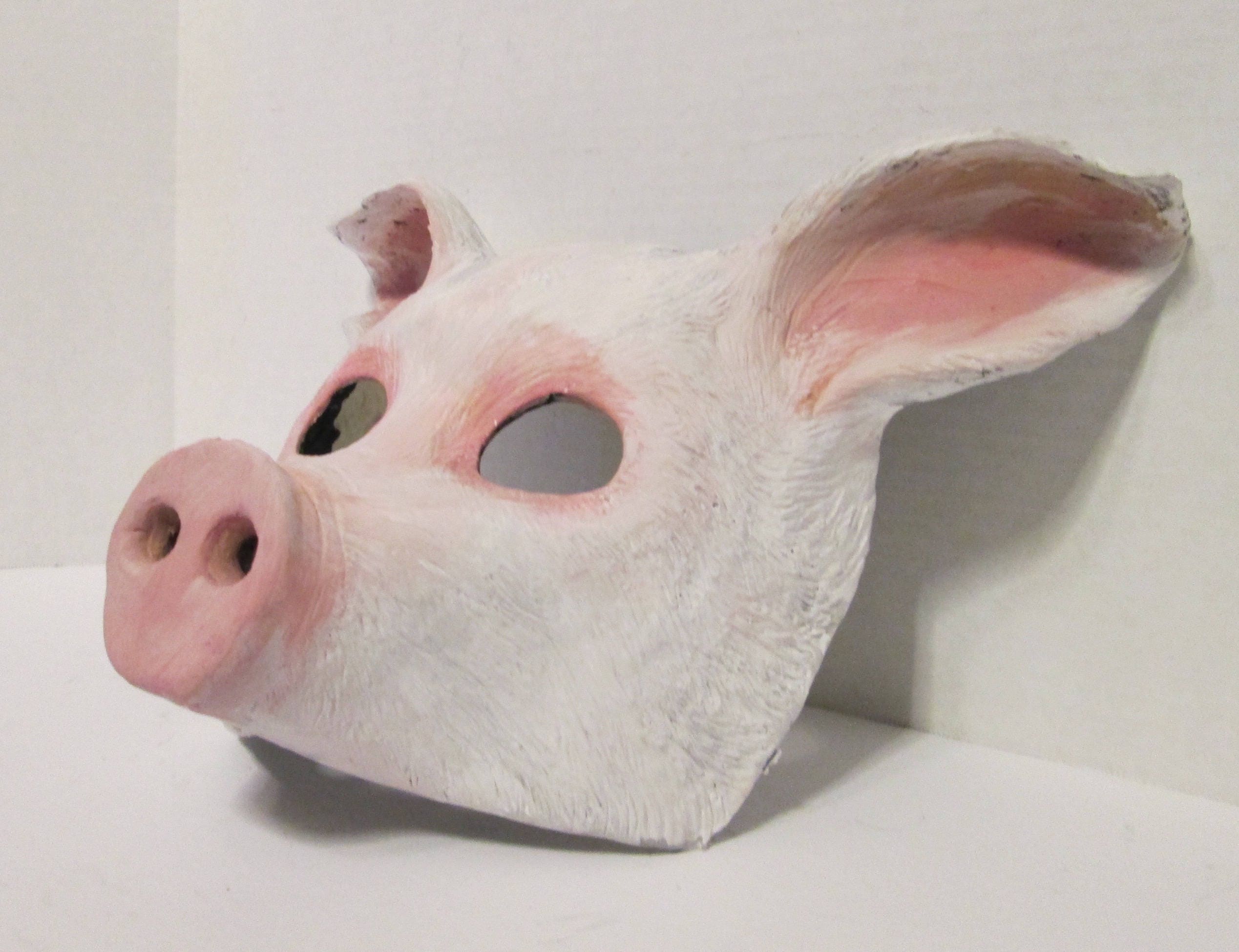Pig Mask Realistic Farm Animal Mask Pink Pig Hand Painted - Etsy