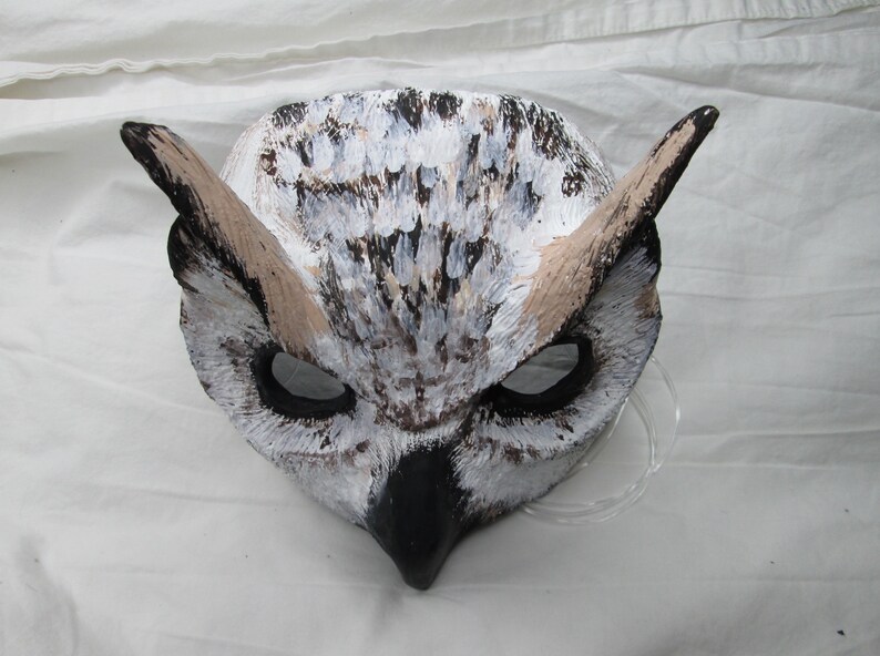 Handmade Resin Horned Owl Mask: Masquerade Costume, Fantasy Bird of ...