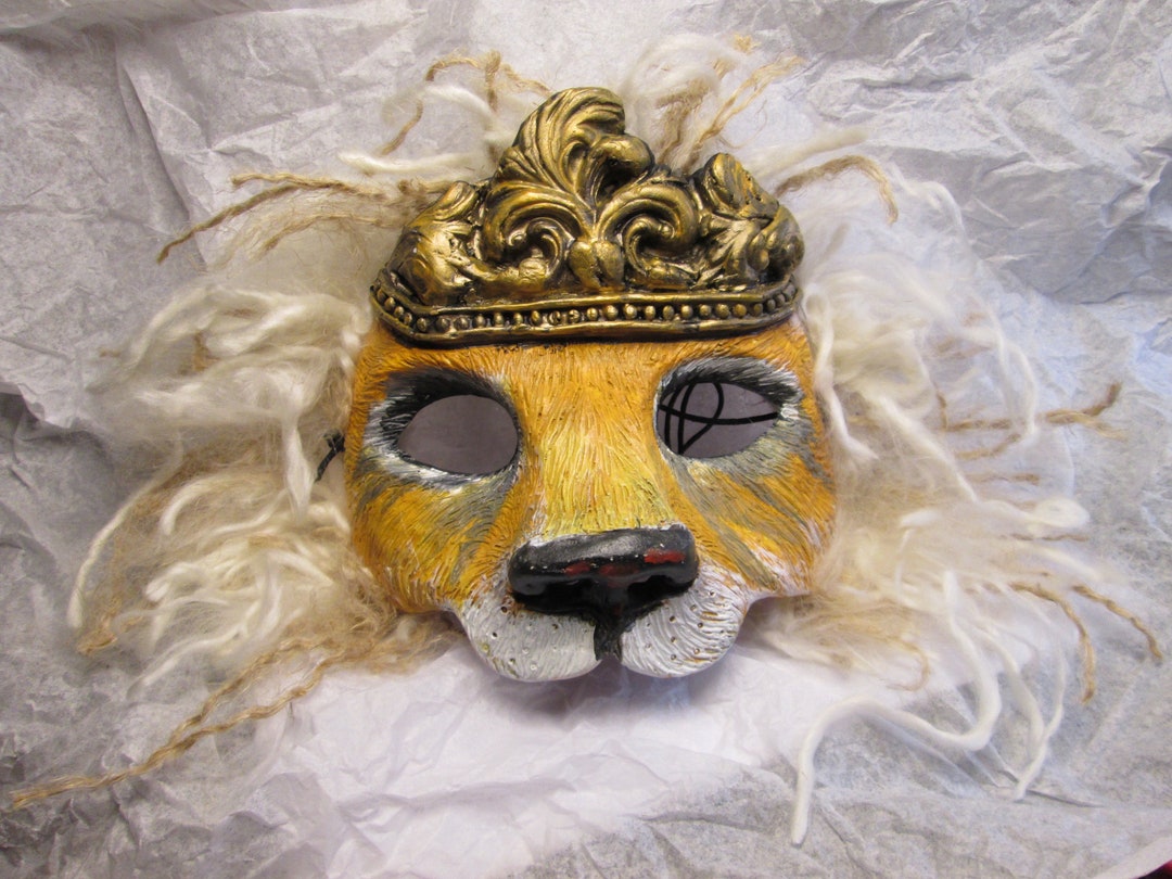 Lion Mask, Big Cat Spirit, Wearable Art, One of a Kind, Masquerade ...