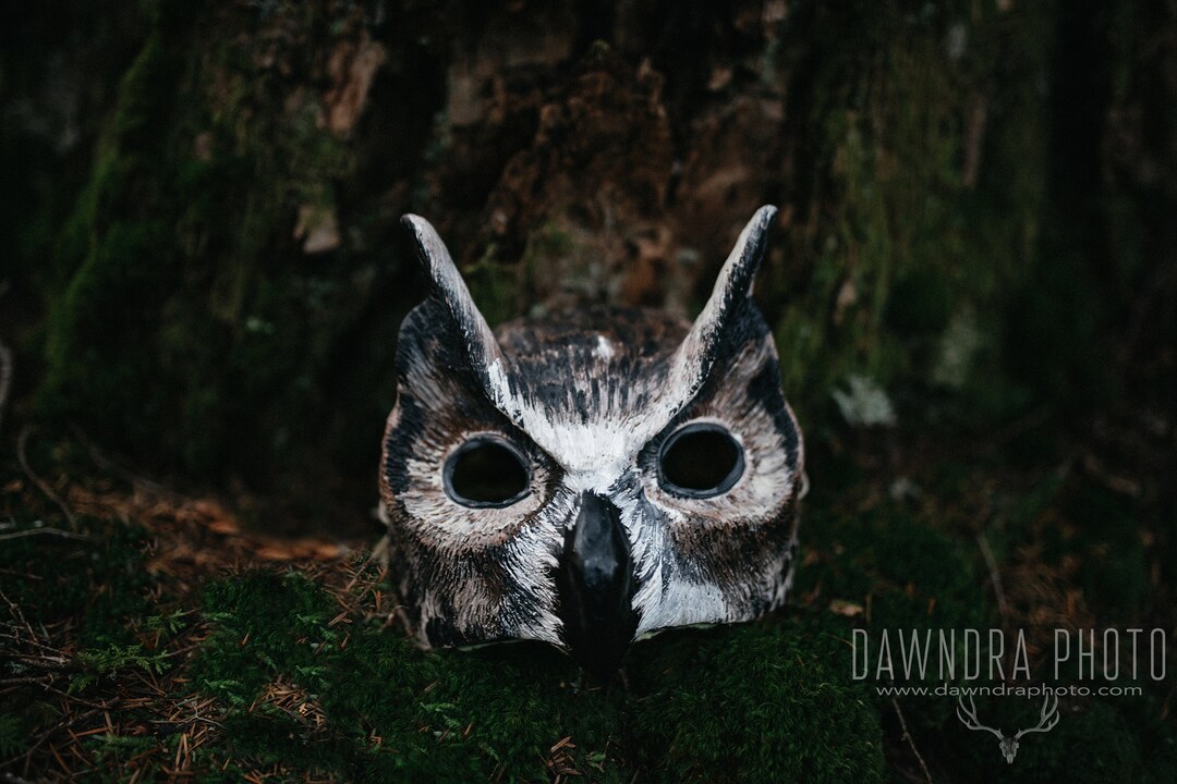 Handmade Resin Horned Owl Mask: Masquerade Costume, Fantasy Bird of ...