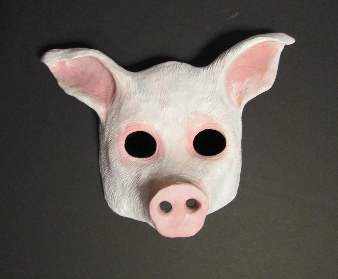 Pig Mask, Realistic Farm Animal Mask, Pink Pig, Hand Painted ...