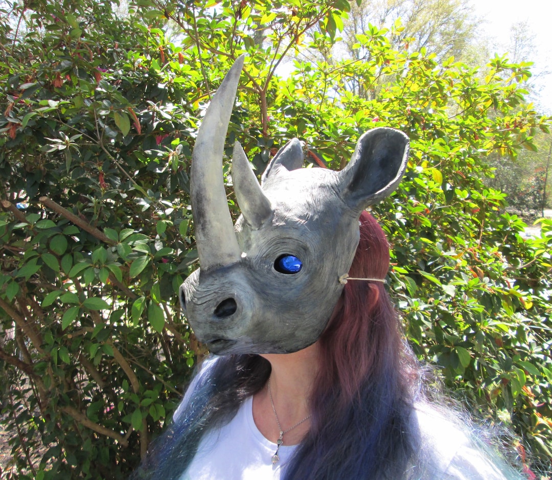 Handmade Rhino Mask, Animal Costume, Wildlife Art Rhinoceros - Etsy