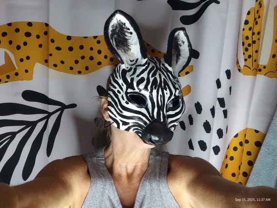Zebra Horse Head Mask