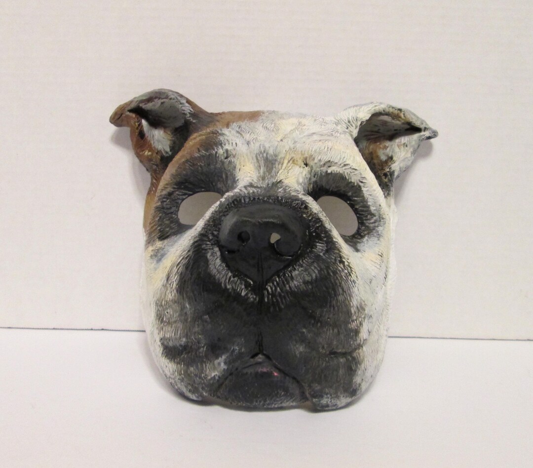 Pet Sculpture, English Bulldog, Hand Painted, Dog Costume Mask, Animal ...