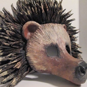 Hedgehog, Costume Mask, Faux Quills, Woodland, Animal Costume Mask ...