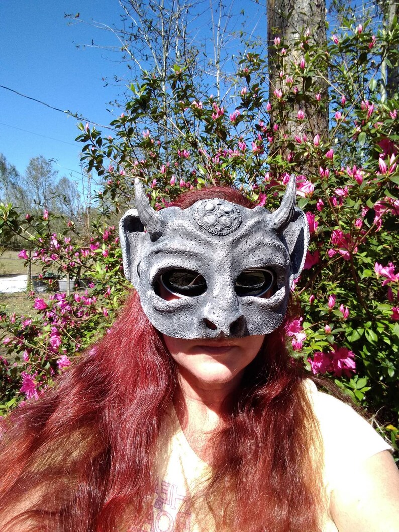 Gargoyle mask creepy stone look masquerade mask larp | Etsy