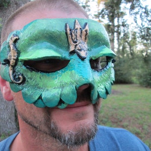 Merman, Creature Mask, Sea, Green, Masquerade Mask, Costume Mask, Green ...