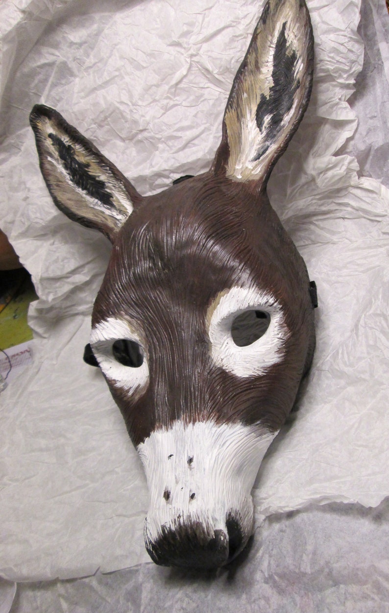 Donkey Mask Realistic Costume Animal Mask Made to Order - Etsy