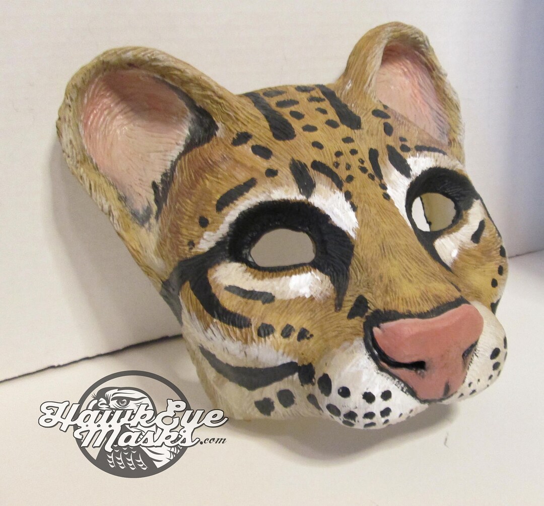 Ocelot Wildcat Mask Neko Cosplay Jungle Cat Animal Costume - Etsy