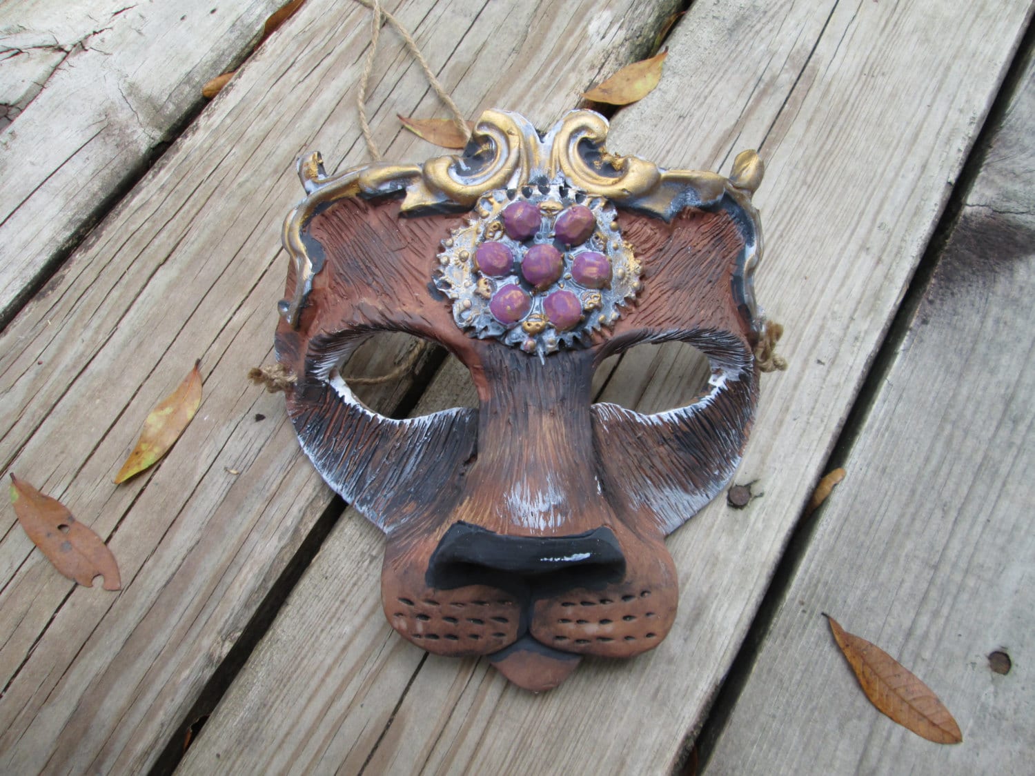 Animal spirit mask costume mask masquerade halloween brown | Etsy