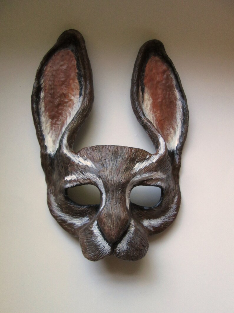 Rabbit mask Hare mask adult costume Animal mask jackalope | Etsy