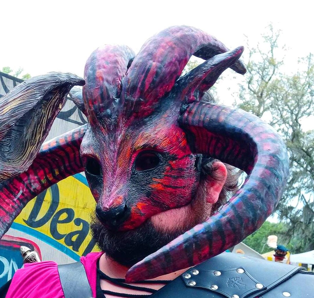 Goat Mask, Wicked, Masquerade Mask, Fantasy Wildlife Art, Capricorn ...