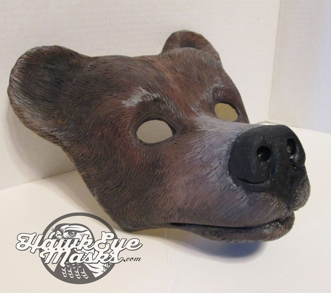 Hand-painted Resin Bear Mask: Animal Costume, Masquerade Mask - Etsy