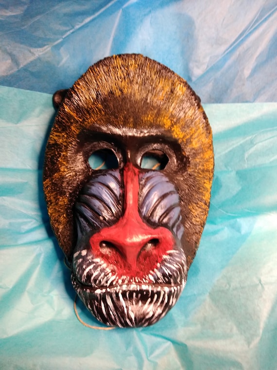 Mandrill Mask Cercocebus Mangabeys Primate Mask Monkey | Etsy
