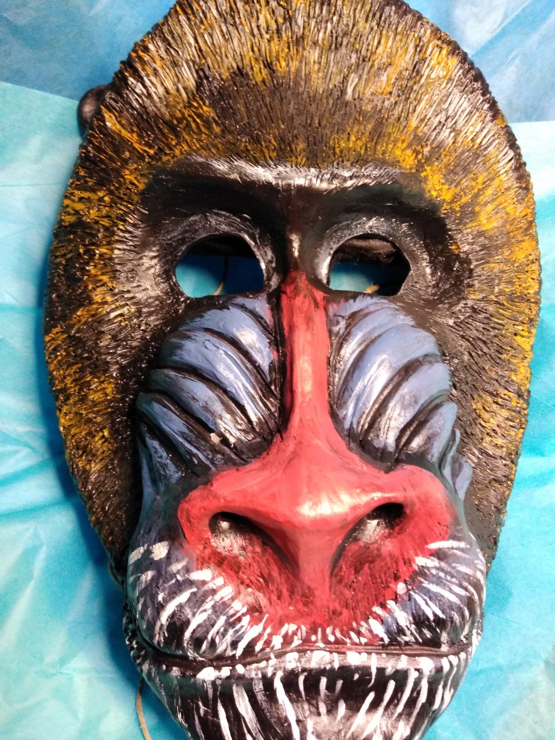 Mandrill Mask Cercocebus Mangabeys Primate Mask Monkey | Etsy
