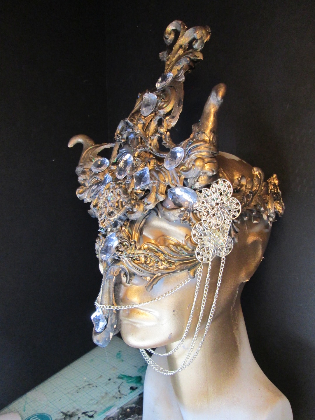 Marca barroca dorada máscara de mascarada fantasía barroco - Etsy España
