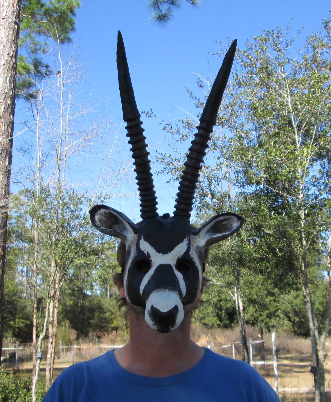 Handmade Gemsbok Costume Mask: Faux Antlers, Wildlife Art - Etsy