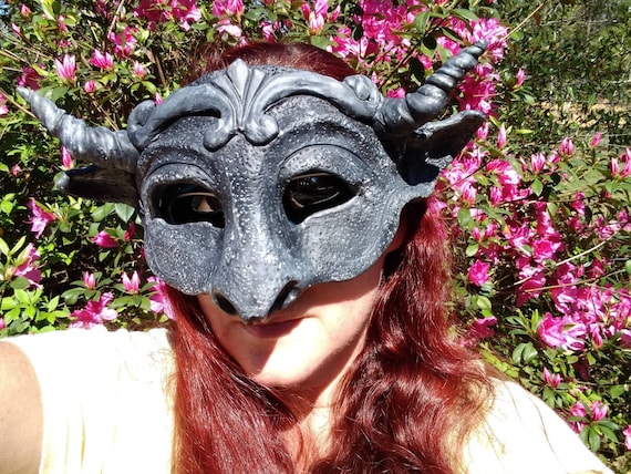 Cute Gargoyle Gargoyle Mask Masquerade Mask Silver and | Etsy