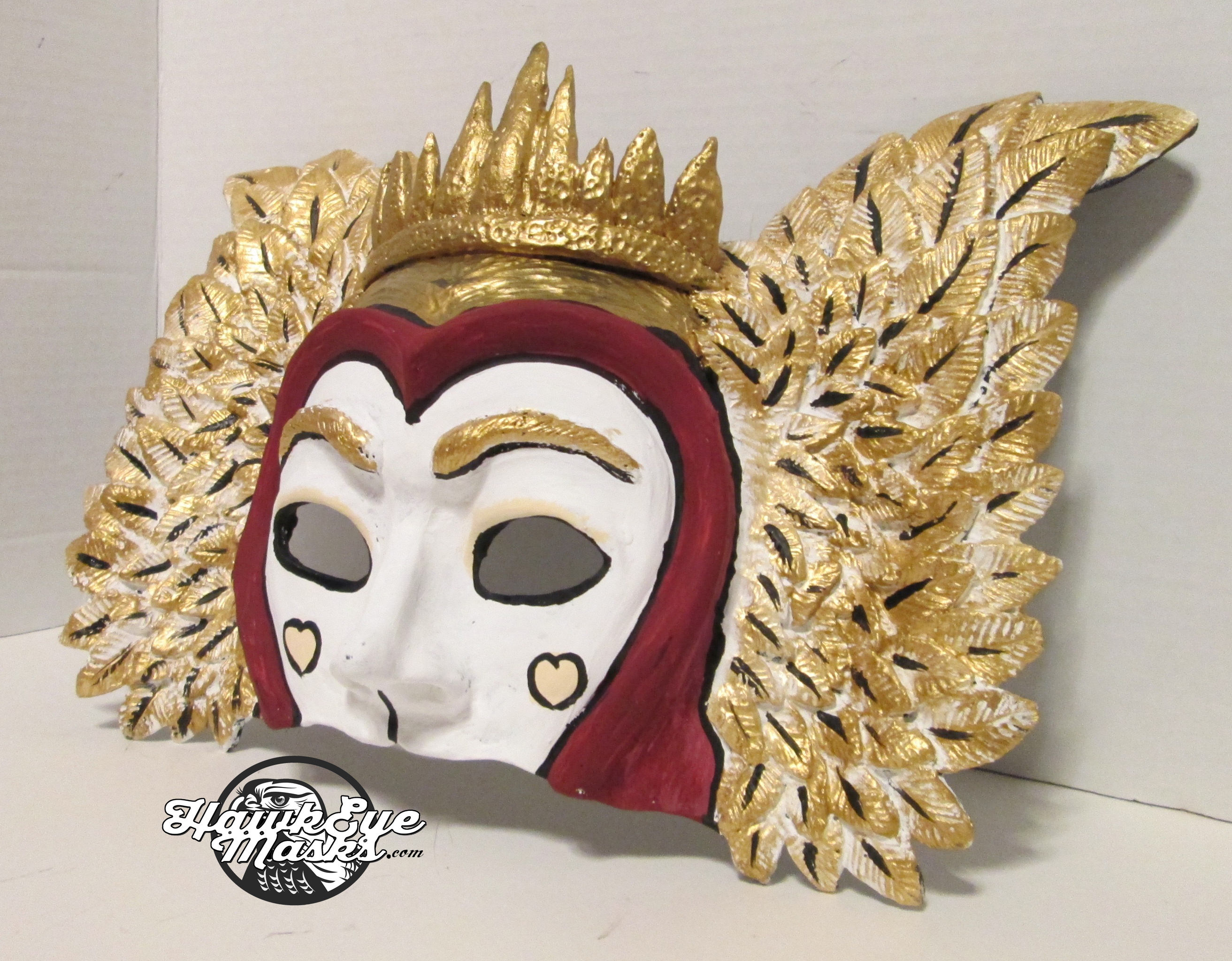 Masquerade Mask King of Hearts Winged Mask Made to Order - Etsy