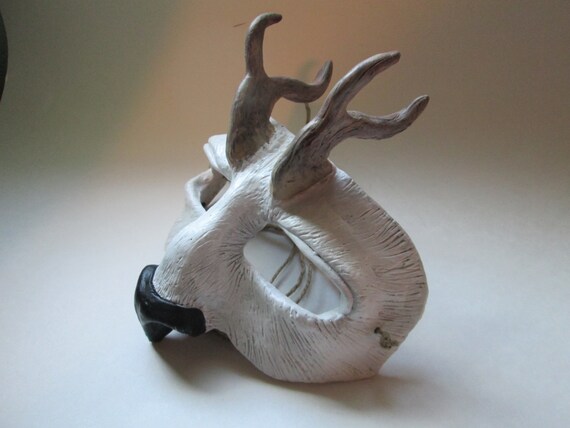 White Stag costume Mask white deer costume masquerade | Etsy