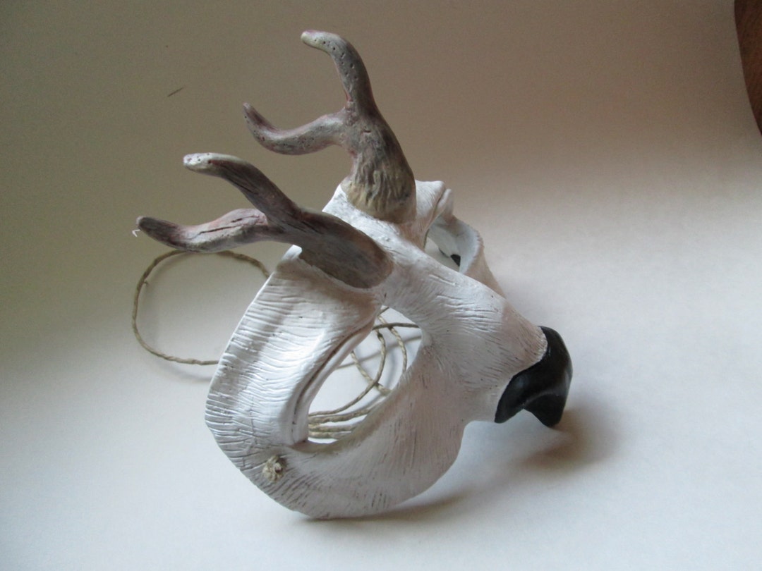 White Stag, Costume Mask, White Deer Costume, Masquerade, Antler Mask ...