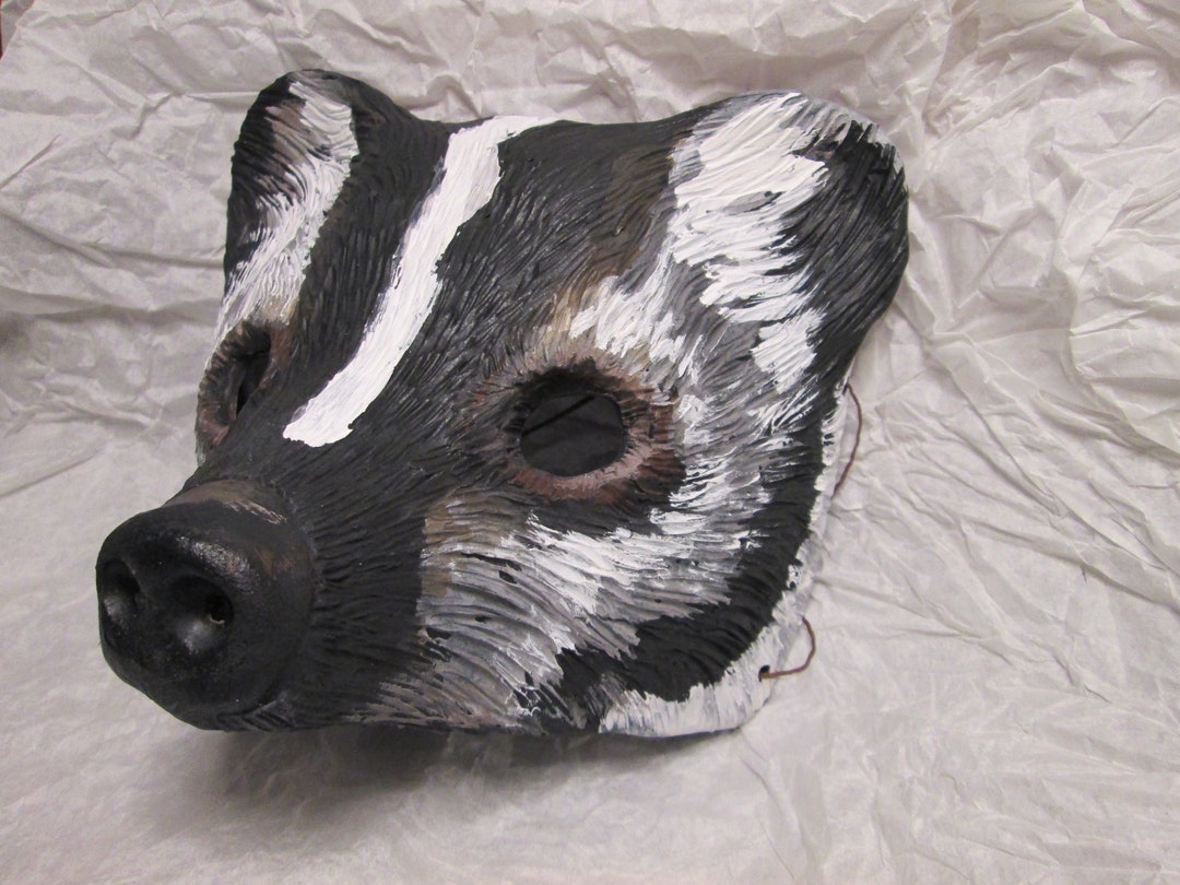 Badger, Costume Mask, Badger Mask, Wild Animal Costume Mask, Hand ...