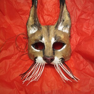 Handmade Caracal Cat Mask: Resin Animal Costume, Adult Masquerade - Etsy