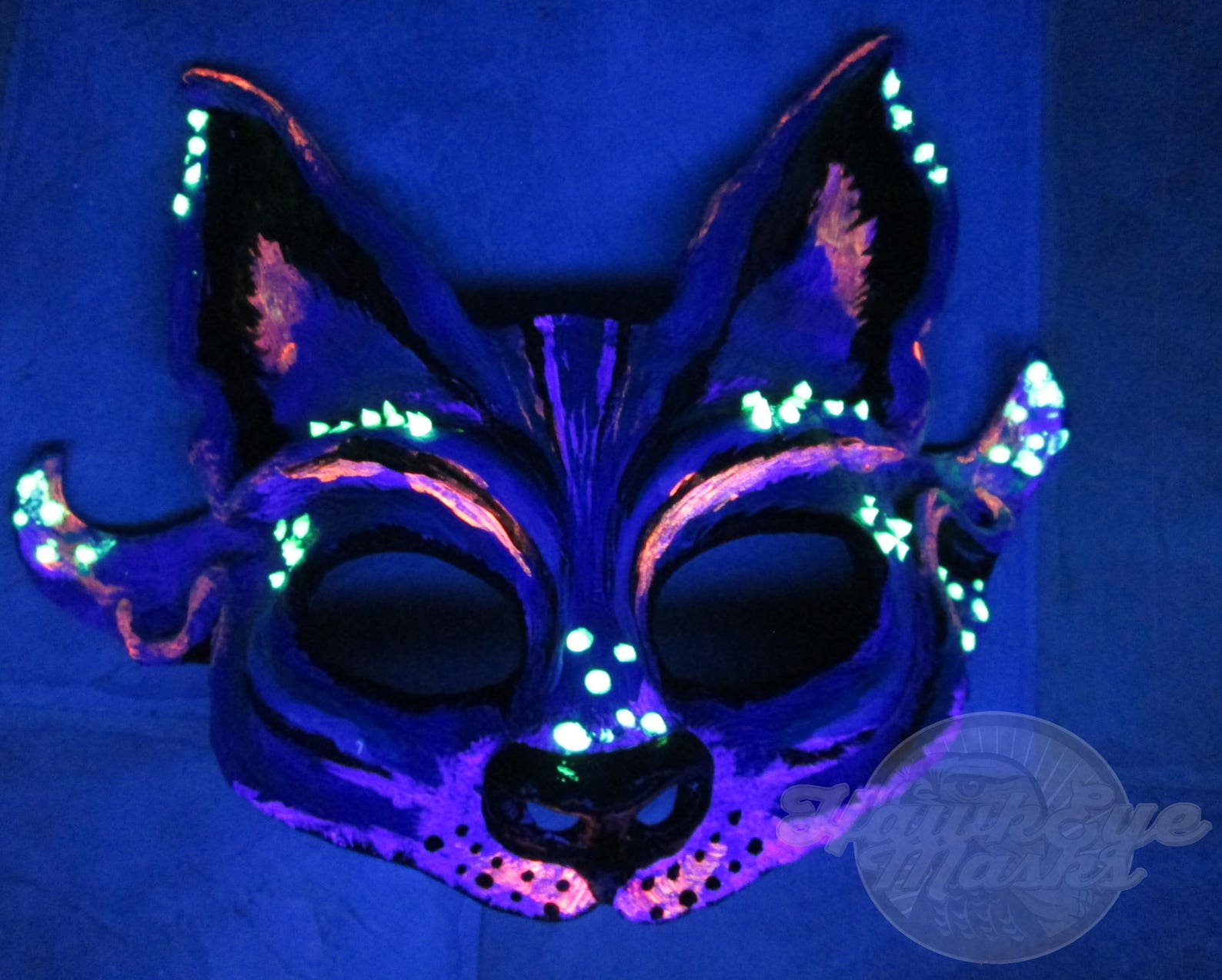 Cheshire Cat Mask Neko Glow UV Reactive Costume Mask | Etsy
