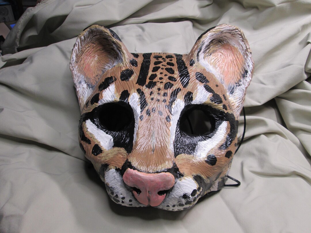 Hand Painted Ocelot Mask: Wildcat Costume, Masquerade - Etsy