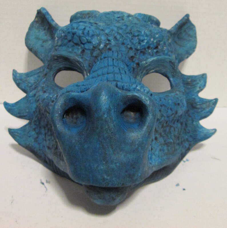 Custom Horns Ice Dragon Mask: Handmade Cosplay Costume Mask - Etsy