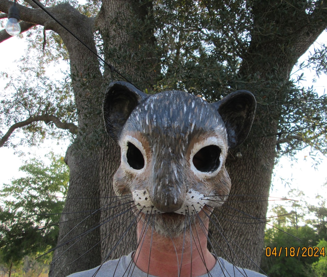 Grey Squirrel, Mask, Woodland Animal Costume Mask, Hand Painted ...