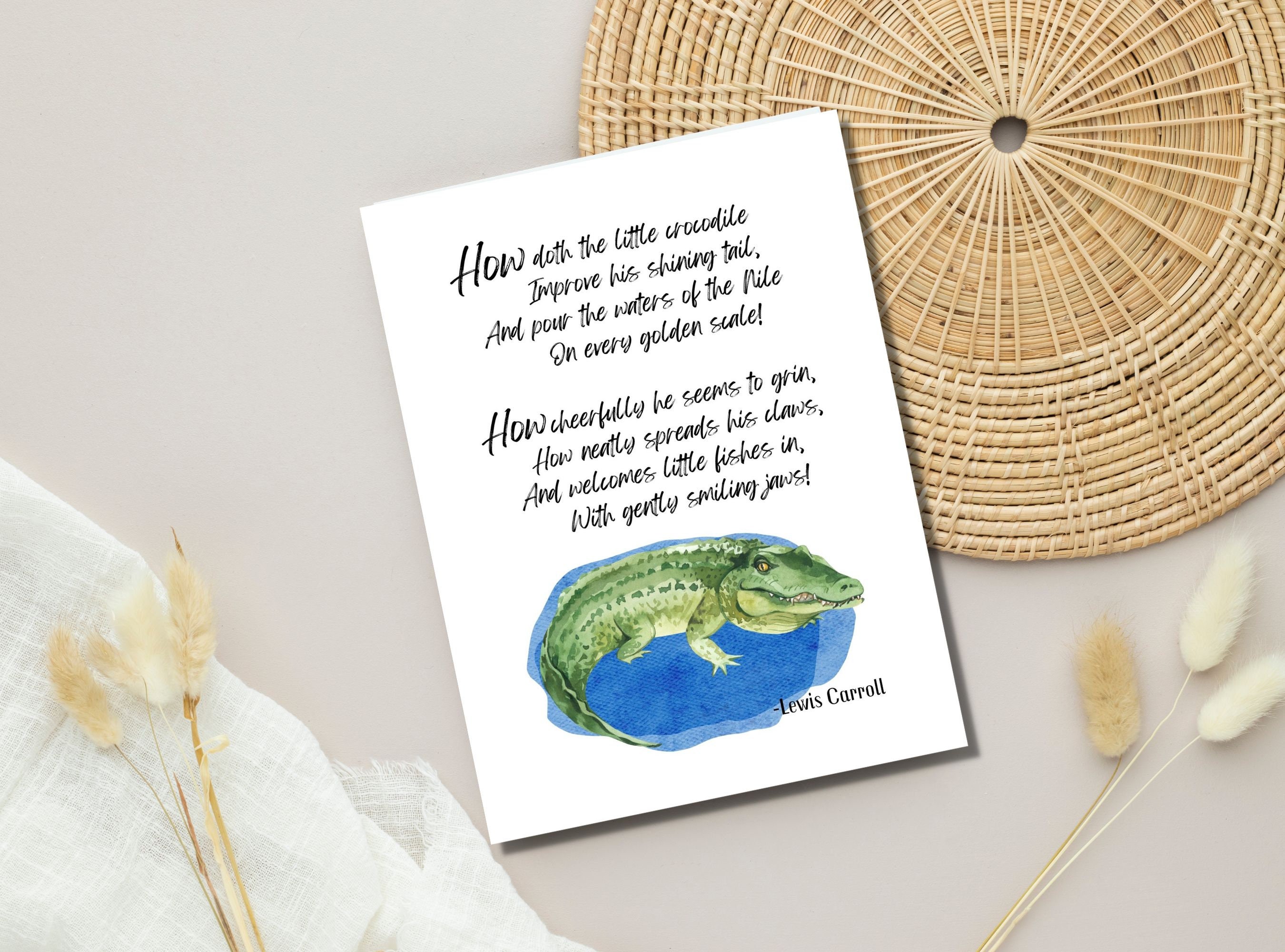 Crocodile Poem Print- Lewis Carroll Poetry- How Doth the Little ...