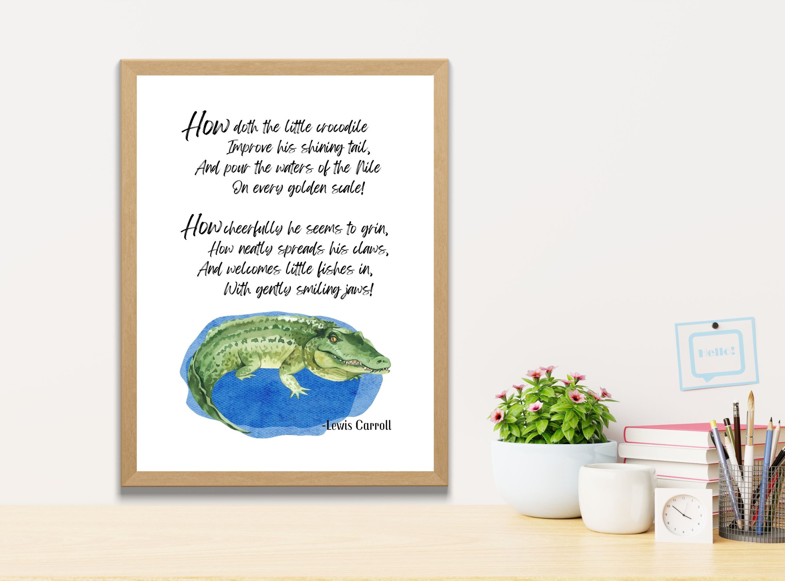 Crocodile Poem Print- Lewis Carroll Poetry- How Doth the Little ...